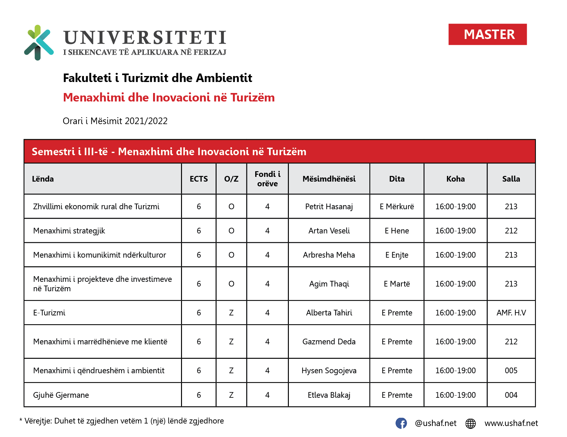 Orari Dimror 2021 All19 – Universiteti i Shkencave të Aplikuara në ...